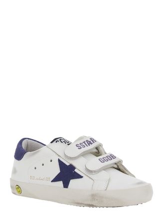 Golden Goose Boys Low Top Sneakers Old School White Leather Cow Trainers