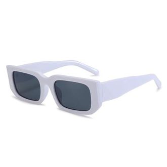 Generic Lunettes De Soleil Carr&eacute;es &Agrave; Petite Monture For Hommes, For Le Sport, Les Vacances En Plein Air(White)