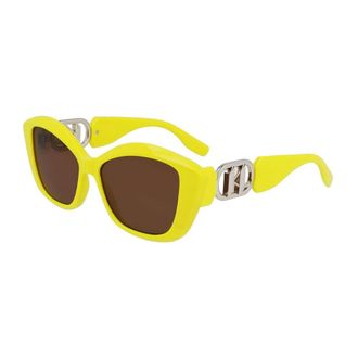 Karl Lagerfeld Femme, Accessoires, Jaune, Taille: ONE Size Lunettes de soleil &agrave; monture inject&eacute;e avec filtre 3