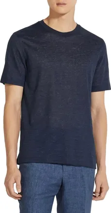 Ermenegildo Zegna Fine-Knit Linen T-Shirt - Navy