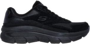 Skechers Femme Modern DLux Free Mind Basket, Black Suede/Mesh, 37 EU