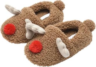 Minkissy Pantoufles dHiver Chaudes en Peluche pour Femmes Semelle Antid&eacute;rapante Silencieuse Taille 36-37 Couleur Marron Pantoufles Confortables dInt&eacute;rieur pour