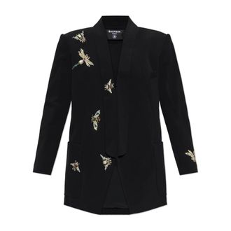 Balmain Femme, Vestes, Noir, Taille: 40 FR Blazer avec cristaux scintillants