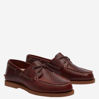 Timberland Womens Loafers Classic Boat Leather Bordeaux