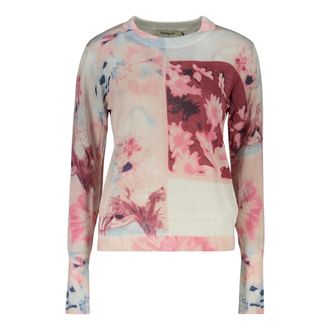 Desigual Copenhague Lang&auml;rmeliges T-Shirt mit Rundhalsausschnitt und Muster - - Knitwear - Damen - Rosa - M