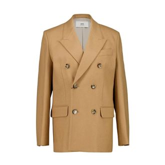 Ami Camel Woll Oversize-Jacke mit doppelter Knopfleiste - - Jackets - Damen - Braun - M