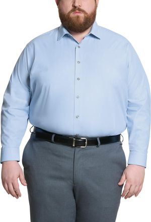 Kenneth Cole Unlisted by, Herrenhemd in großen Größen, einfarbig, Hell, blau, 18.5 Hals 34-35 Ärmel