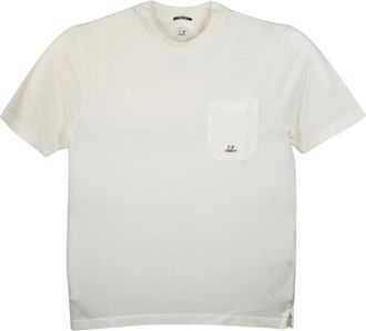 C.P. Company C.p. Company, Homme, Tops, Blanc, Taille: L T-shirt &agrave; Manches Courtes