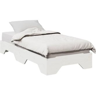 vidaXL Cadre de lit sans matelas empilable blanc 90x190 cm bois massif vidaXL