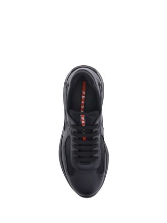 Prada Mens Sneakers Americas Black Polyamide Upper: Lace-Up Shoes Flat