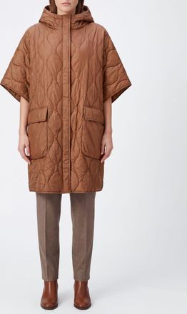 Woolrich Kurz&auml;rmeliger, knielanger Steppmantel mit Kapuze aus recyceltem Nylon