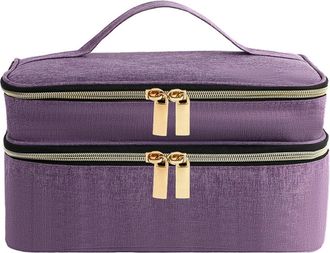 Generic 1 St&uuml;ck doppellagige N&auml;hwerkzeug-Aufbewahrungstasche, eine tragbare Zubeh&ouml;rtasche for den Au&szlig;enbereich(Purple)