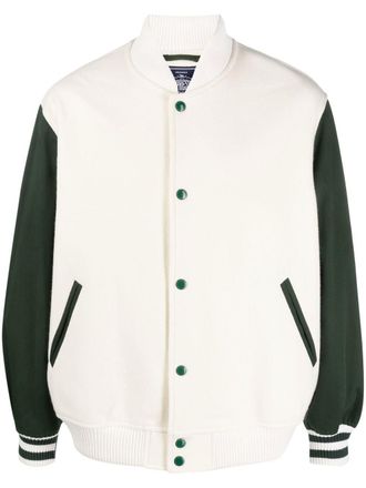 J.Press veste de sport &agrave; design colour block - Blanc