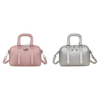 Generic Sac &agrave; bandouli&egrave;re en cuir synth&eacute;tique pour femme, sac &agrave; main polyvalent pour le travail, le shopping, les voyages, lautomne, Rose + argent&eacute;, 16.14x9.8