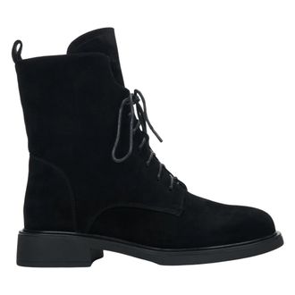 Estro & Luminara Velours Winter Stiefeletten mit Fellfutter - - Shoes - Damen - Schwarzk - 39 EU
