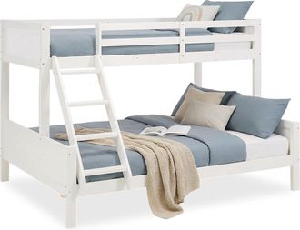 Homestyle4u Kinderbett 90x200 und 140x200 Hochbett Jugendbett Etagenbett 2 Kinder inkl. Lattenrost Kiefer Holz Wei&szlig; | Artikel 1898