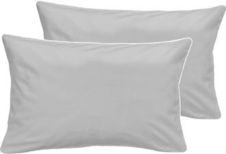 jilda-tex Luxus Premium-Bettw&auml;sche aus Eukalyptus 100% Lyocell Tencel Zertifiziert besonders nachhaltig (Hellgrau, 2 TLG. 40x80cm)