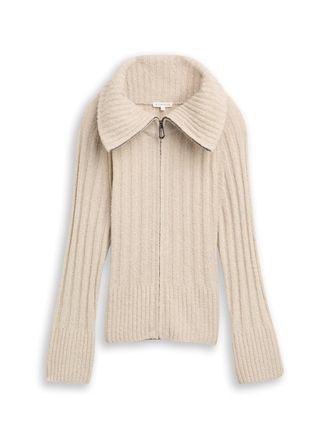 Tom Tailor Damen 1049135 Cardigan Mit Troyer-Kragen, 36844 - Sand Stone Beige Melange, M EU