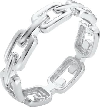 Edenly Ring Auge des Orients - Kubanische Kettenglieder medium - 18 Karat Weißgold