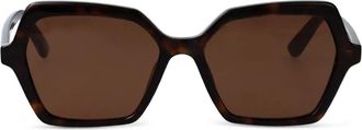 Alexander McQueen Eyewear lunettes de soleil AM0537S à monture géométrique - Marron