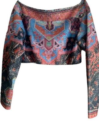 Balmain Abstract Printed Off The Shoulder Top Size XXS