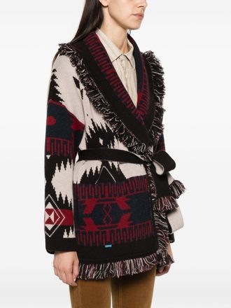 Alanui Jacquard Cashmere Cardigan - Red