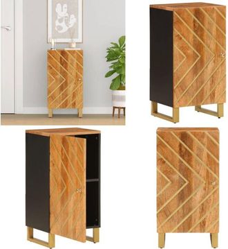 vidaXL Vidaxl - Armoire latérale marron et noir 40x33,5x75 cm bois de manguier - Meuble De Rangement - Buffet - Commode - Armoire - Mobilier - Home & Living