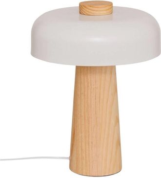 Atmosphera Lampe &agrave; Poser Champignon Pola 36cm Blanc & Naturel