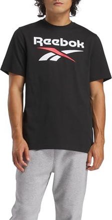 Reebok Identity BIG Logo Tee T-Shirt, Black/White/Vector Red, XXL Mens