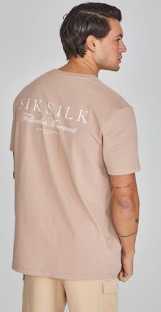 Siksilk Herren Beige Grafik T-Shirt M