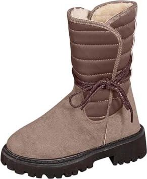 Generic Bottes de neige antid&eacute;rapantes pour femme - Pour temps froid - Avec lacets - R&eacute;sistantes &agrave; leau - L&eacute;g&egrave;res - Pour la randonn&eacute;e en plein air, gris, 39.5