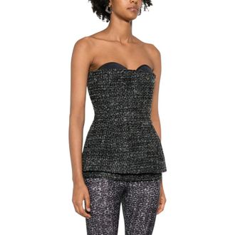 Diesel Tweed Sweetheart Neckline Sleeveless Top - - Tops - Damen - Grau - S