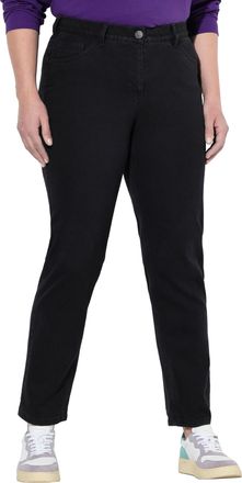 Ulla Popken Damen Jeans, Boyfriend Casual Pants, Schwarz, 47W / 32L EU