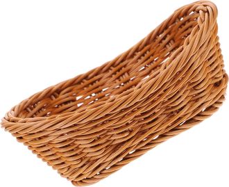 OSALADI Geflochtener Aufbewahrungskorb Aus Kunststoff Stabiler Brotkorb F&uuml;r Obst Gem&uuml;se Snacks Multifunktionaler Tischkorb F&uuml;r Haushalt Und Party