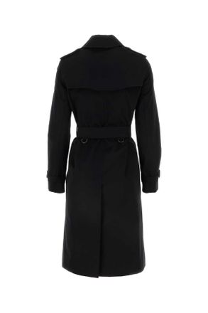 Burberry Womens Black Gabardine Heritage Kensington Trench Coat