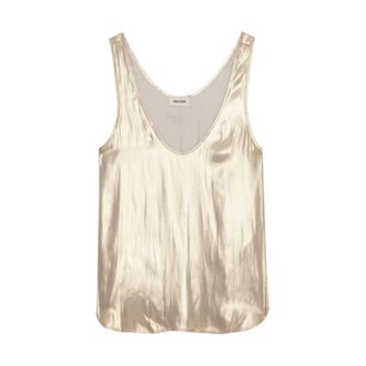 Zadig&Voltaire Femme, Tops, Jaune, Taille: 36 FR Tarys Satin Top