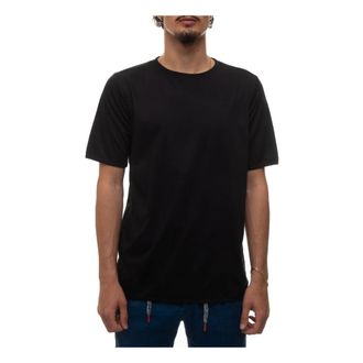 Kiton Klassisches Baumwoll-T-Shirt - - Tops - Herren - Schwarzk - XL