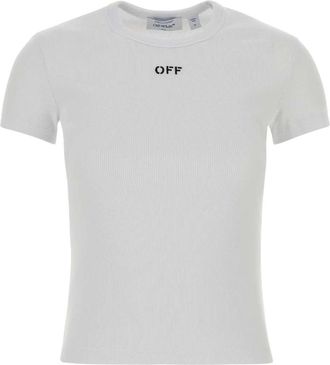 Off-white Femme, Tops, Blanc, Taille: 36 FR Stamp Rib Basic Tee