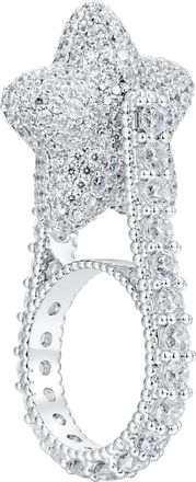 Yvmin Yvmin, Femme, Accessoires, Gris, Taille: 52 MM Pave Lucky Star Ring