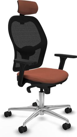 Piqueras y Crespo Gartenstuhl mit 3D-Armen, h&ouml;henverstellbarer Lendenwirbelst&uuml;tze und h&ouml;henverstellbarem Kopfteil, Schwarz / Braun