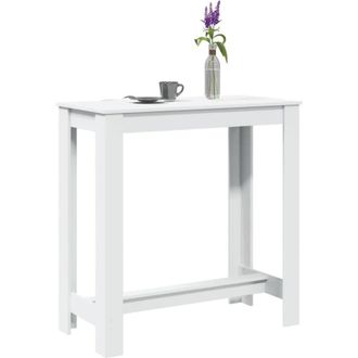 vidaXL Table de bar blanc 102x50x103,5 cm bois ding&eacute;nierie - Vidaxl