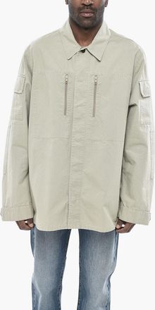 Balenciaga Kariertes Ripstop-Overshirt mit Druckkn&ouml;pfen Balenciaga