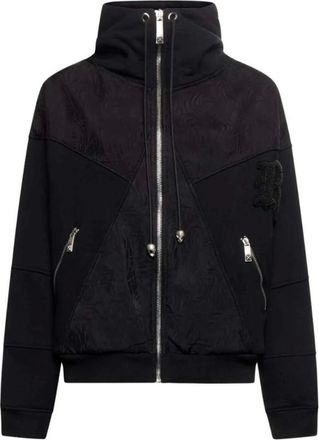 John Richmond Femme, Sweatshirts et sweats &agrave; capuche, Noir, Taille: 36 FR Hooded Zip-Front Jacket