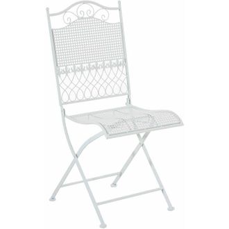 Clp Chaise pliante de jardin avec design romantique diverses couleurs colore : Blanc