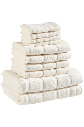 Esposa Frottierset Check, Wei&szlig;, Textil, 10-teilig, 30x50 cm, Badtextilien, Handtuch-Sets