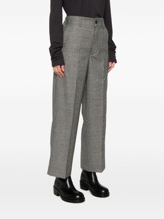 Nicholson & Nicholson Houndstooth Wool Trousers - Grey
