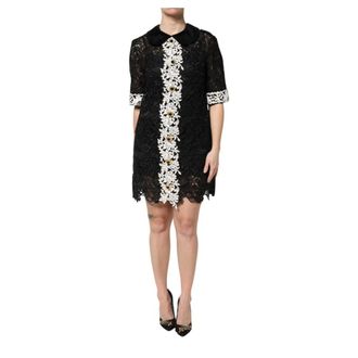 Dolce & Gabbana Blumige Spitzen Mini Kleid Verziert - - Dresses - Damen - Schwarzk - L
