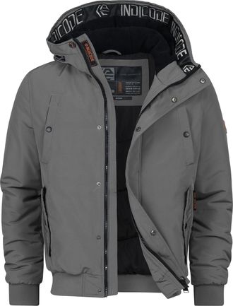 Indicode Herren INAlbanos Winterjacke mit Kapuze | Herrenjacke mit verdecktem Reißverschluss Männer Pewter, M