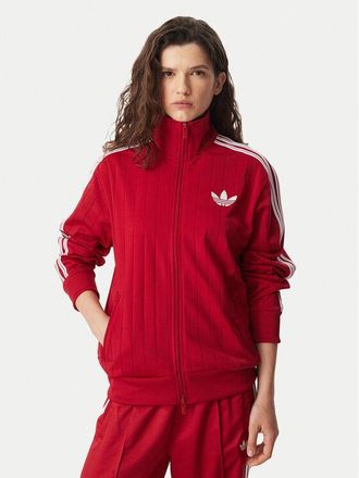 adidas Sweatshirt Pinstripe Firebrid Loose Tracktop KS9984 Rot Regular Fit