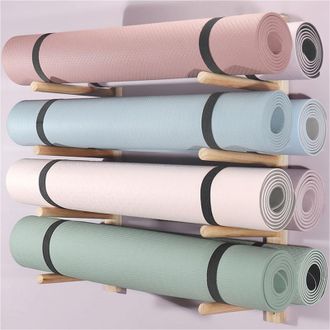 Generic yogamatte halterung wand Schichth&ouml;he 61 48 22 16 Zoll St&uuml;tzmatten-Holzhalterst&auml;nder, Yoga-Pad-Halter Wandhalterung Aus Holz, Yogamatten-Aufbewahrungsh